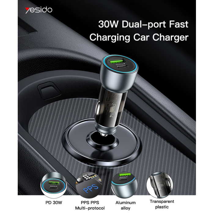 Popmart - YESIDO Y49 Transparent Shell Car Charger